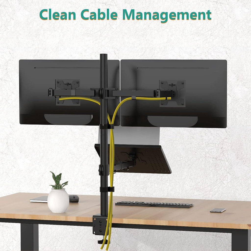 NÖRDIC skjermstativ for 2 skjermer og 1 bærbar bærbar PC, Skjerm oppti